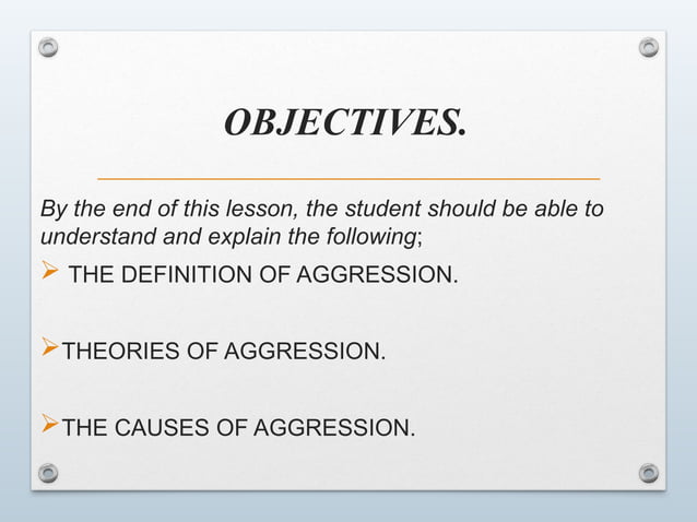 THE AGGRESSION CONCEPT mental health ppt | PPTX