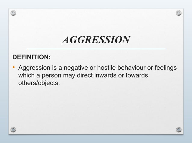 THE AGGRESSION CONCEPT mental health ppt | PPTX