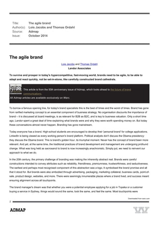 The agile brand | PDF