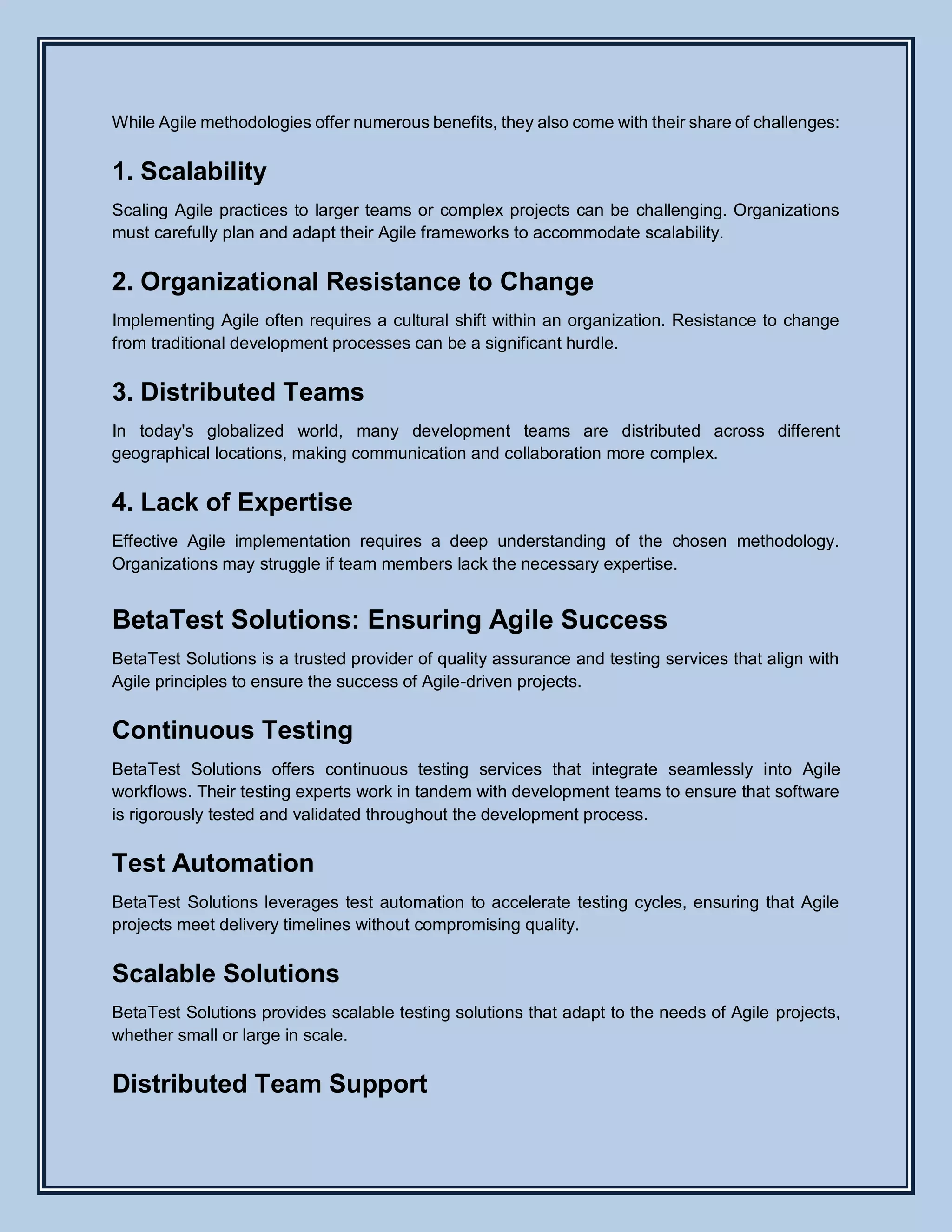 The Agile Manifesto Revisited: Benefits and Challenges in Modern Software Development | PDF