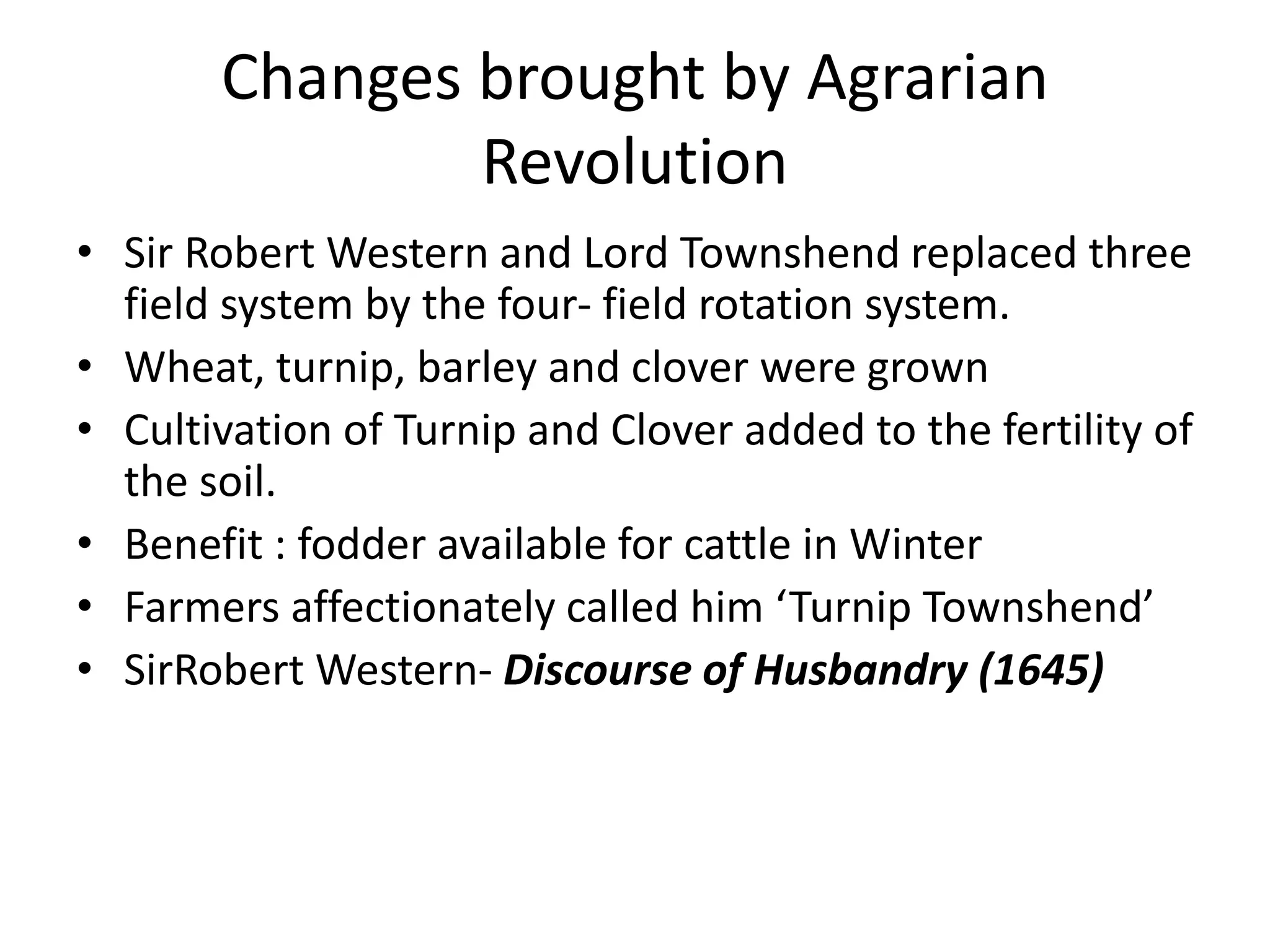 The Agrarian Revolution | PPTX