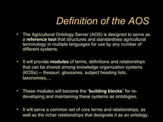 The Agricultural Ontology Server (AOS) | PPT