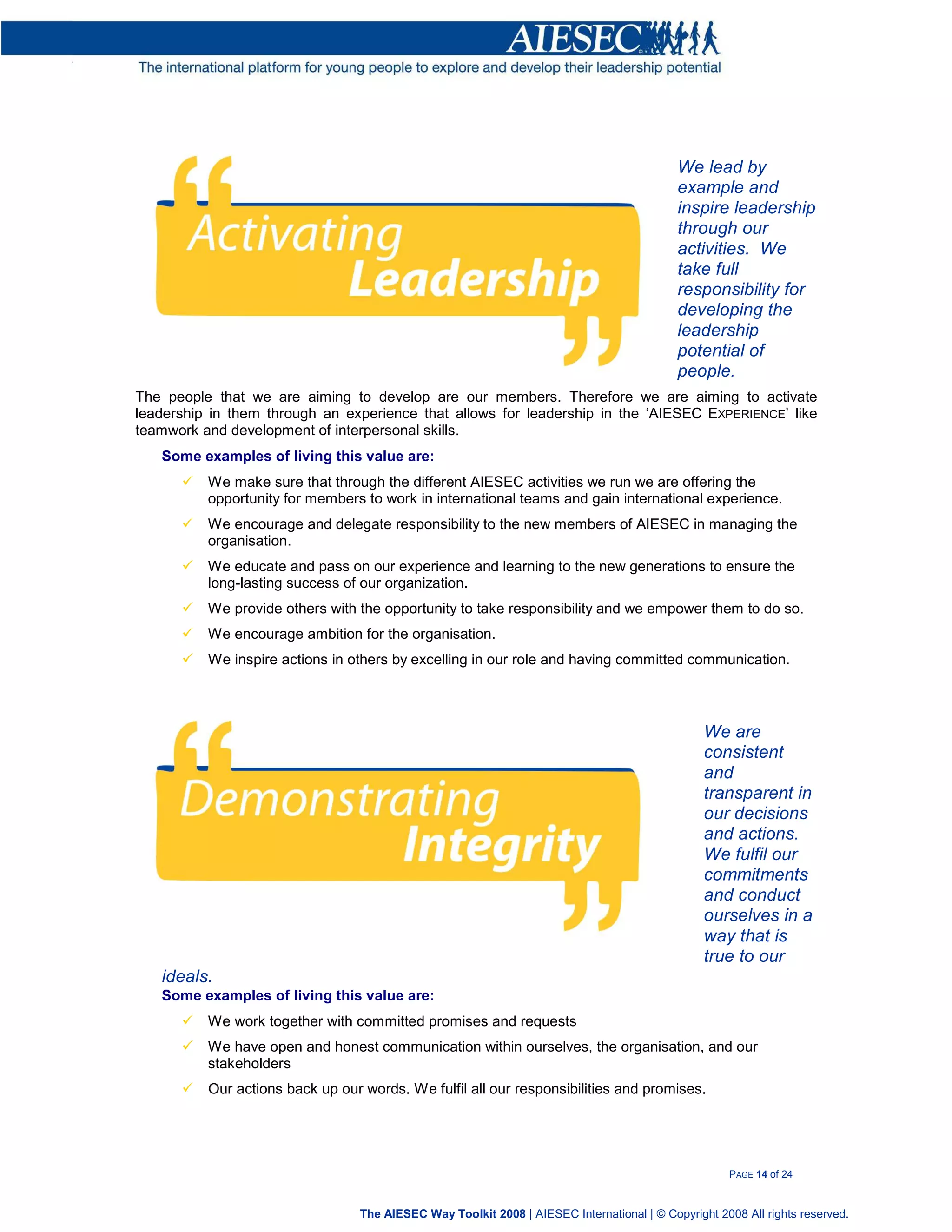 The aiesec way toolkit | PDF