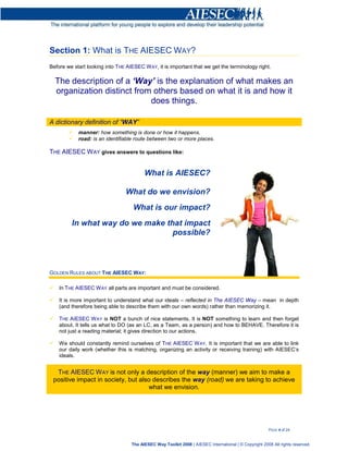 The aiesec way toolkit | PDF