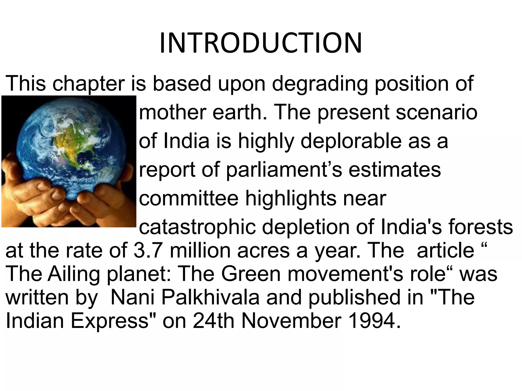 The ailing planet | PPTX