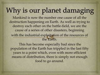 The ailing planet | PPTX