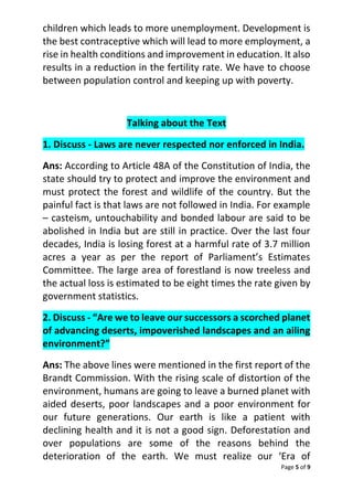 The Ailing Planet by Nani Palkhivala - XI English | PDF