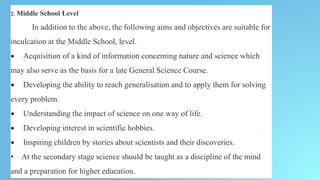 The aims and objectives of Teaching physical Science at different ...