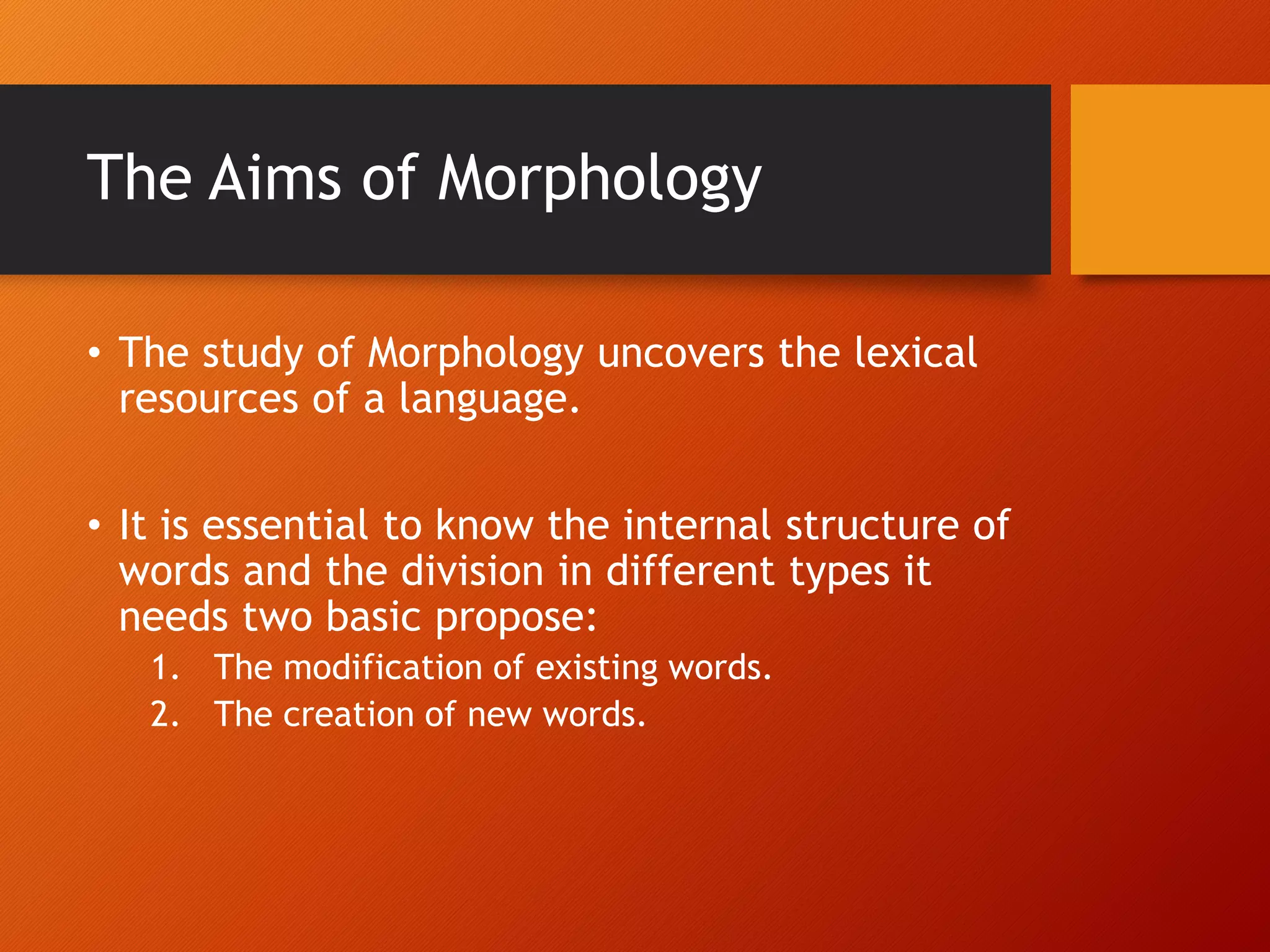The aims of morphology | PDF