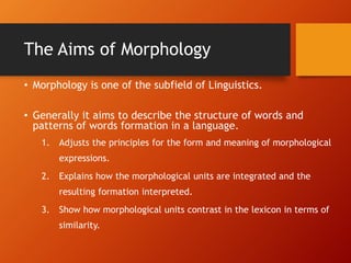 The aims of morphology | PDF