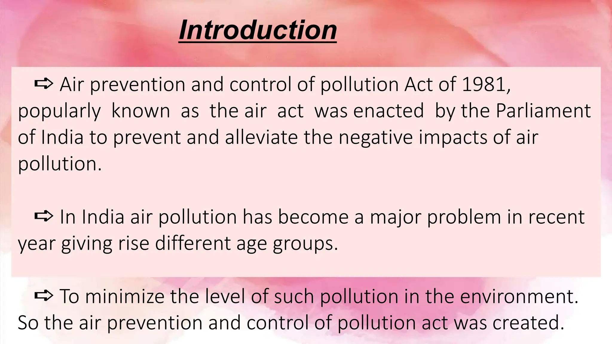 The Air prevention and control Act, 1981 | PPTX