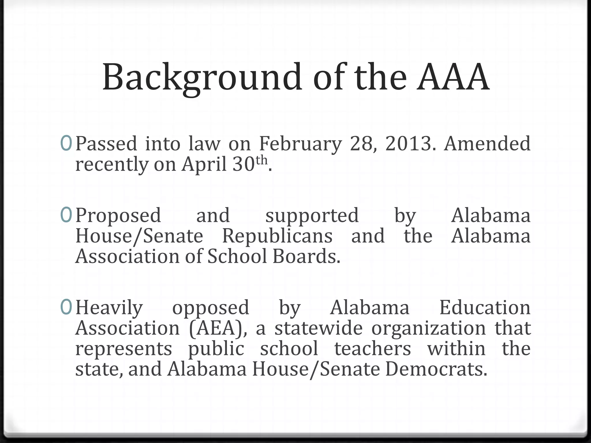 The Alabama Accountability Act | PPTX