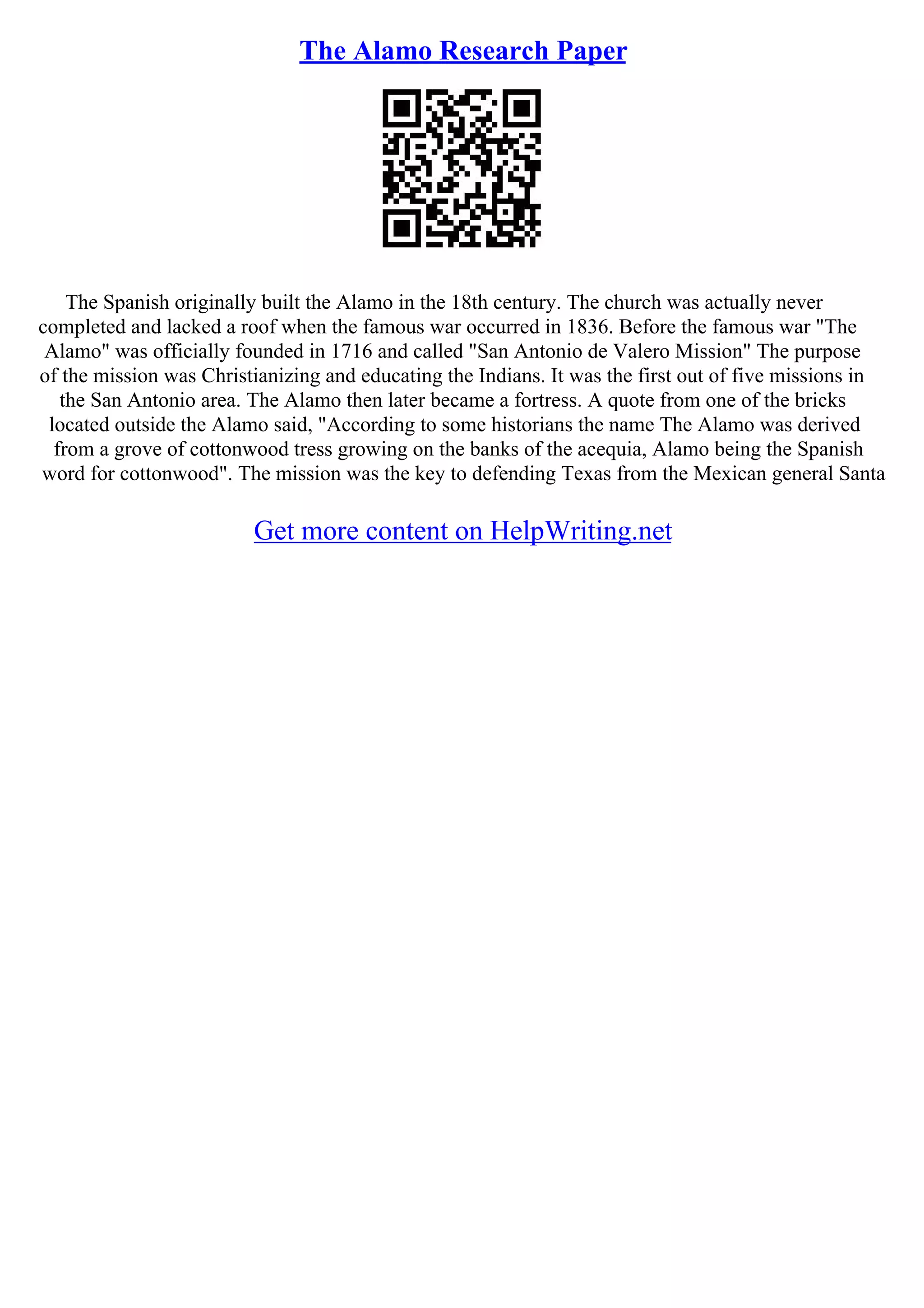 The Alamo Essay | PDF