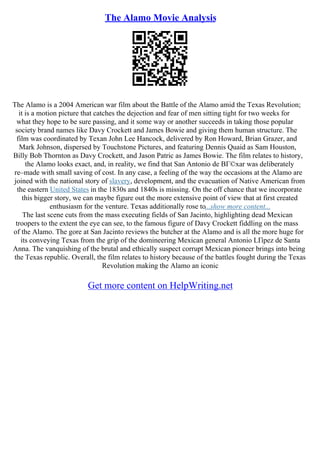 The Alamo Essay | PDF