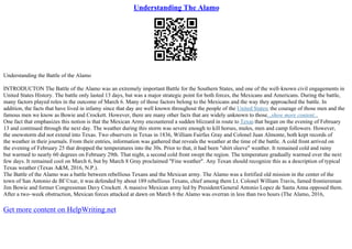 The Alamo Movie Analysis | PDF | Western | Genres