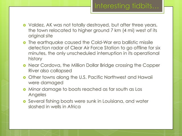 The Alaskan Earthquake of 1964 | PPTX
