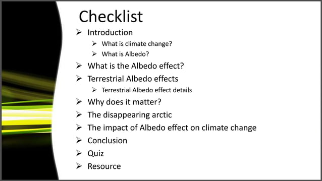 The albedo effect test | PPTX