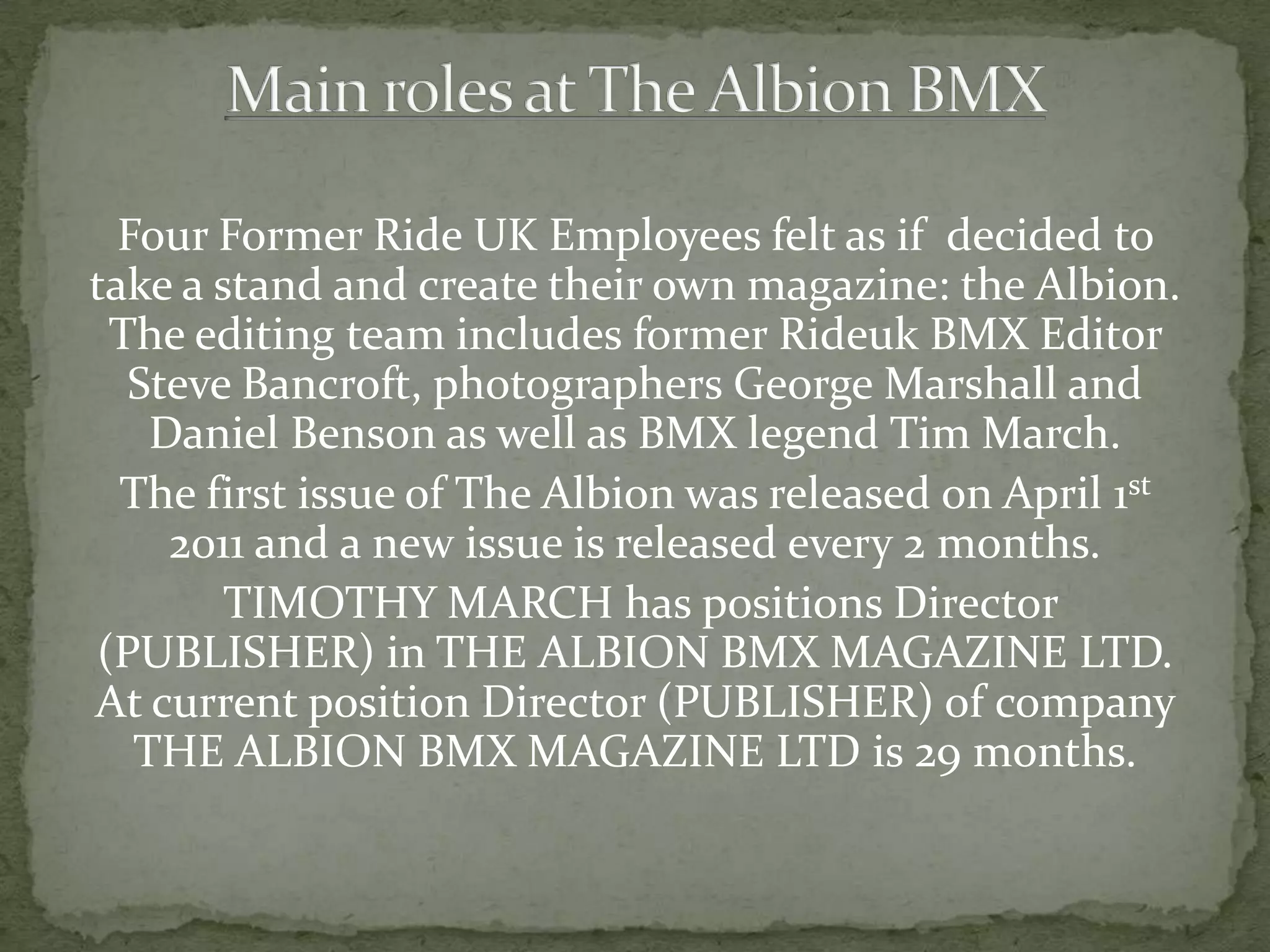 The albion bmx magazine file fact | PPTX | Motorcycles | Automotive