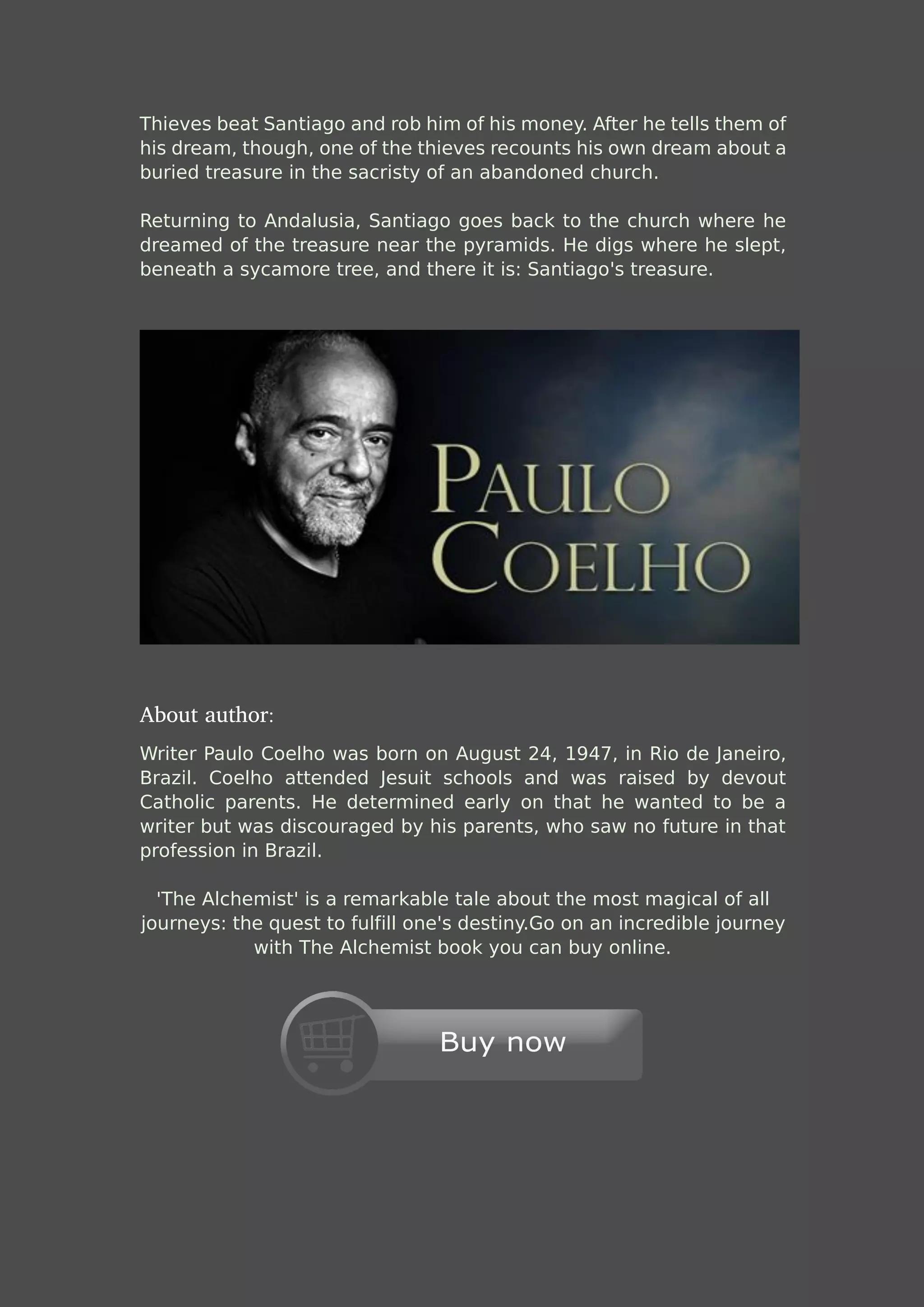 The Alchemist Book written by Paulo Coelho | PDF