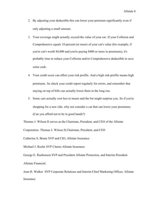 The Allstate Corporation Paper | DOC