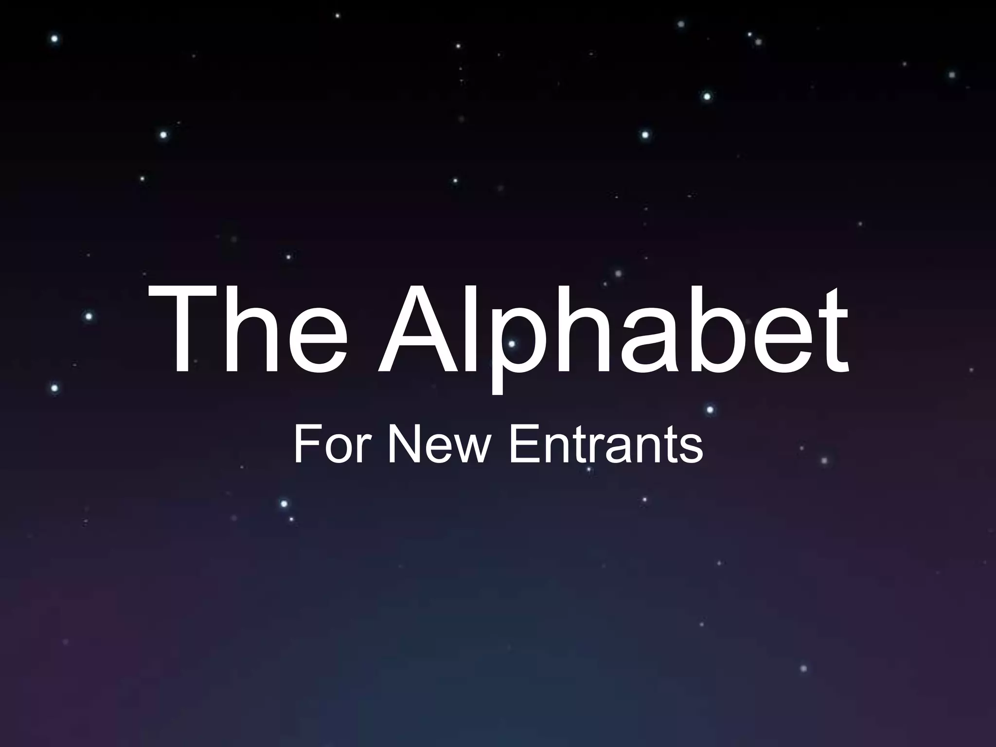 The Alphabet for New Entrants | PPTX | Food & Drink