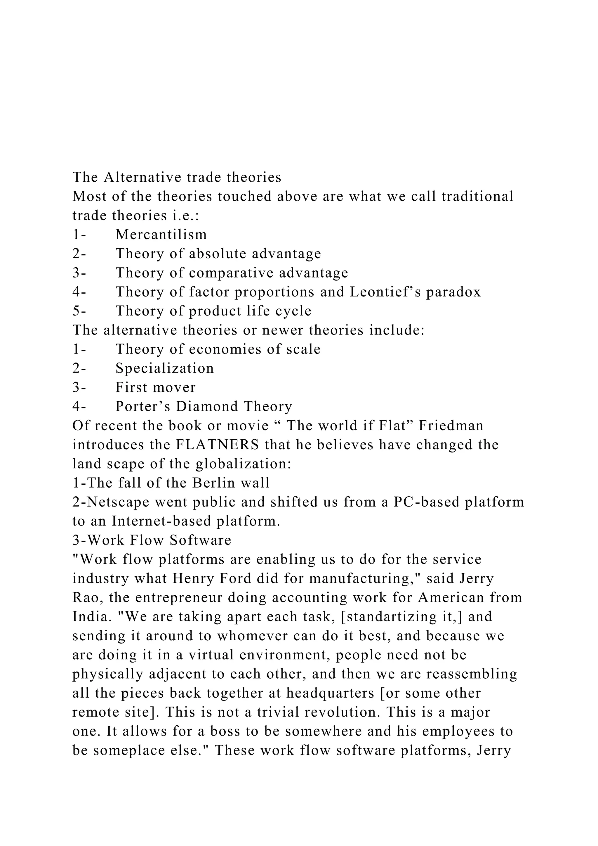 The Alternative trade theoriesMost of the theories touched.docx