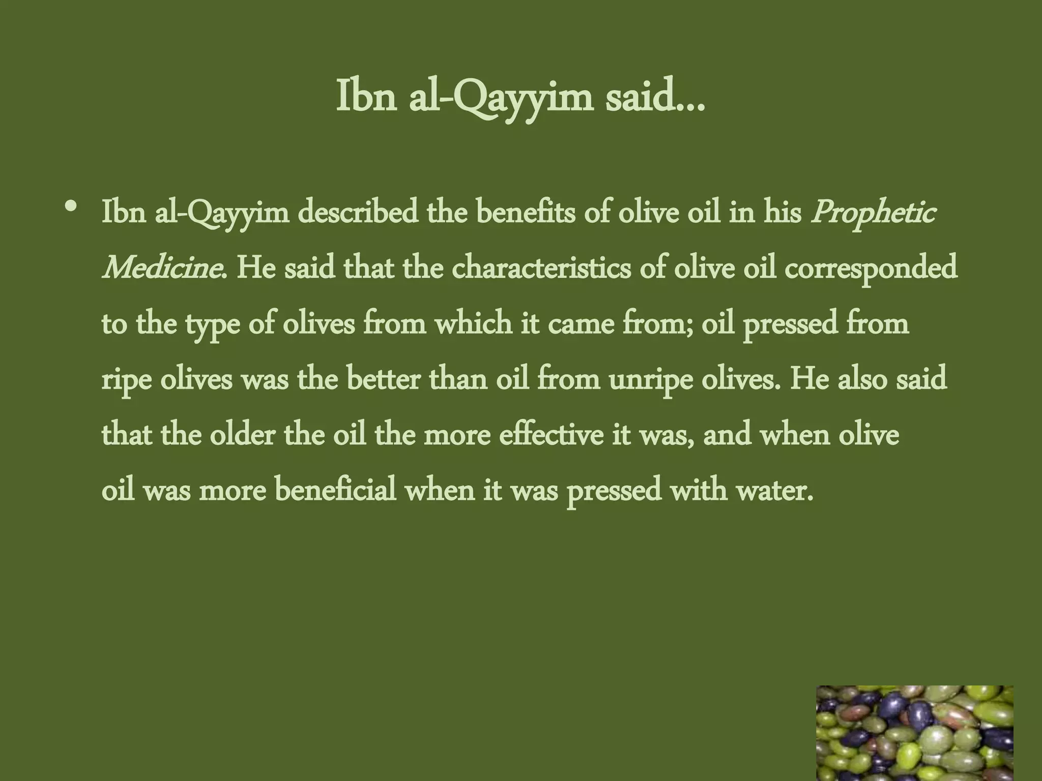 The Amazing Olives- Foods mentioned in the qur'an | PPTX