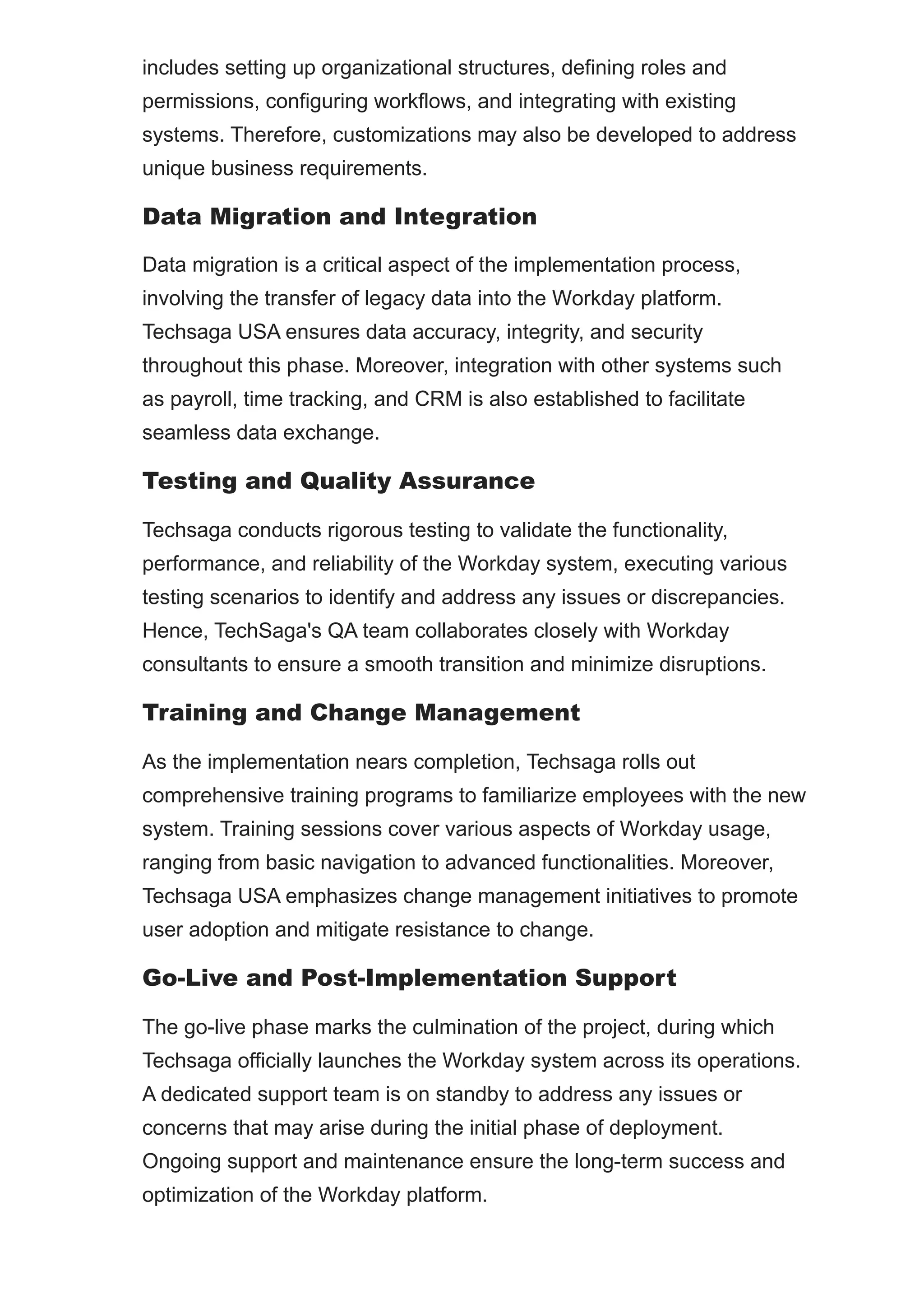 Workday Implementation Project Plan By Techsaga Usa Pdf