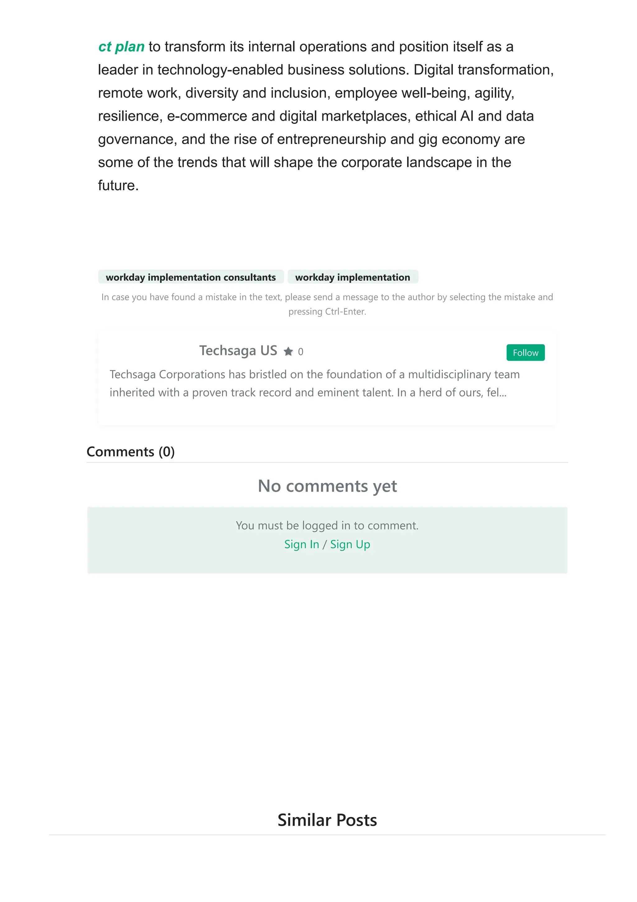 Workday Implementation Project Plan by Techsaga USA | PDF
