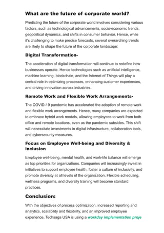 Workday Implementation Project Plan by Techsaga USA | PDF