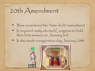 Amendment 20 Lame Duck