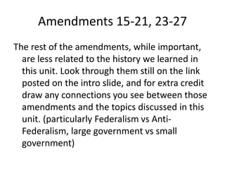 The amendments to the united states constitution | PPTX
