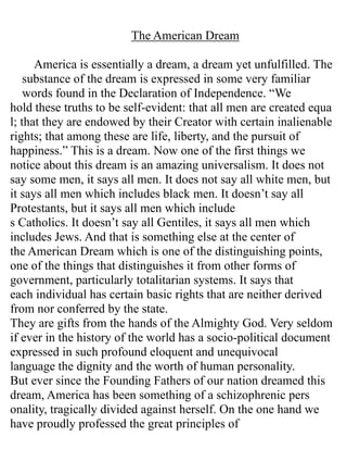 The American Dream | PDF