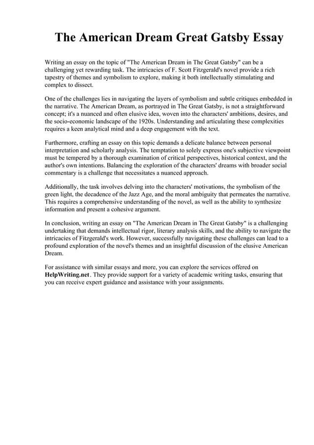 The American Dream Great Gatsby Essay.pdf