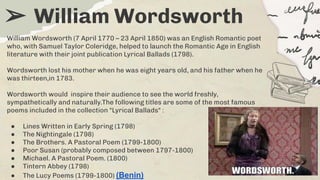 Comparative study of Robert Frost and William Wordsworth | PDF