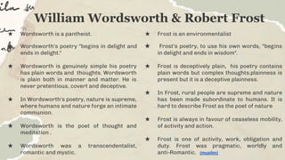Comparative study of Robert Frost and William Wordsworth | PDF