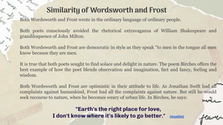 Comparative study of Robert Frost and William Wordsworth | PDF