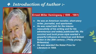 Ecocritical reading of The Old Man And The Sea by Ernest Hemingway | PDF