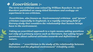 Ecocritical reading of The Old Man And The Sea by Ernest Hemingway | PDF