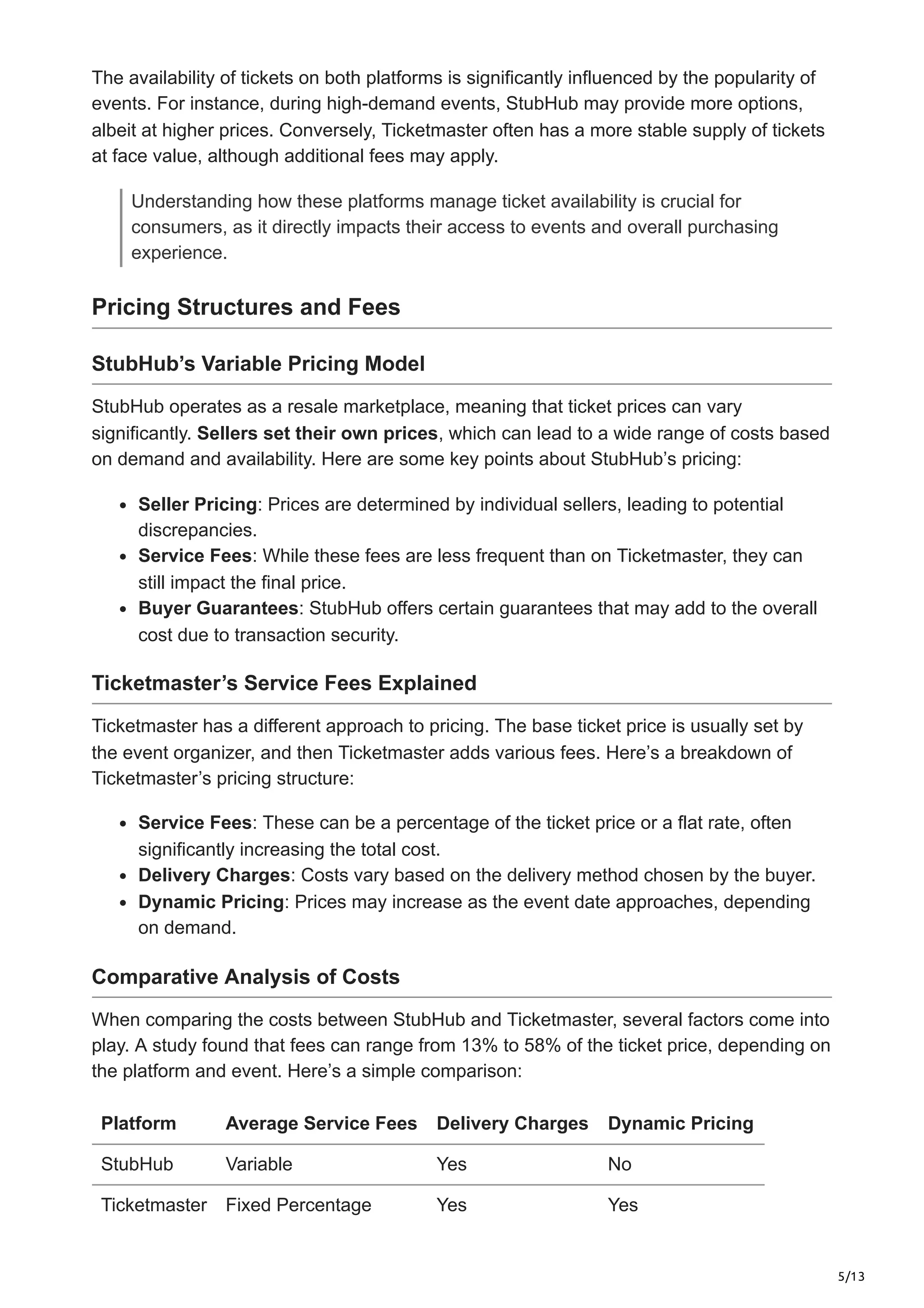 Whats the difference between StubHub and Ticketmaster 2024 | PDF