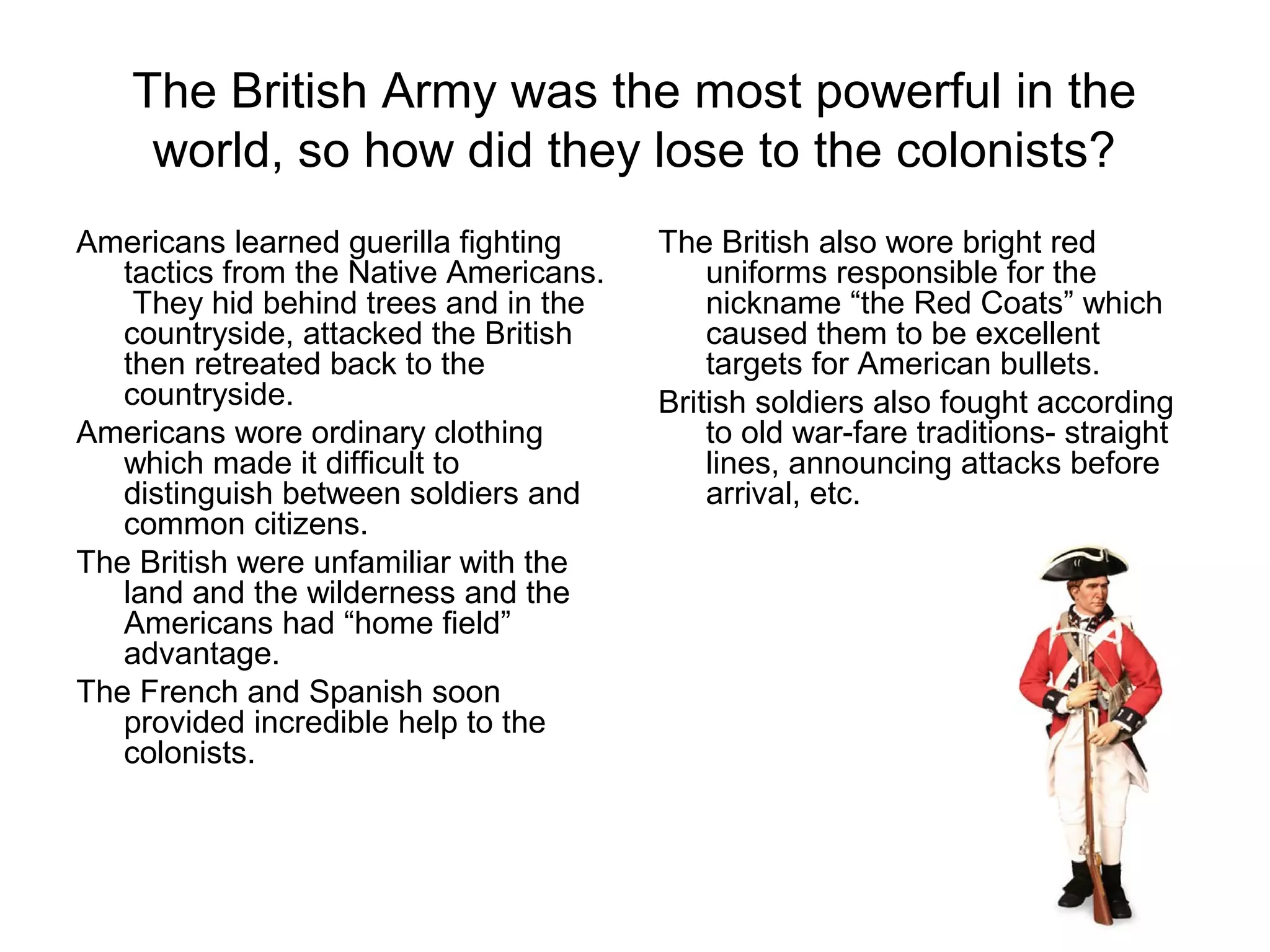 The American revolutionary war (1775 1783) | PPT