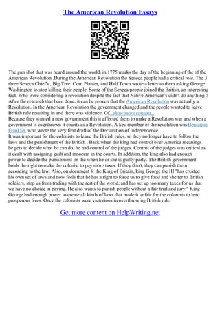The American Revolution Essay | PDF