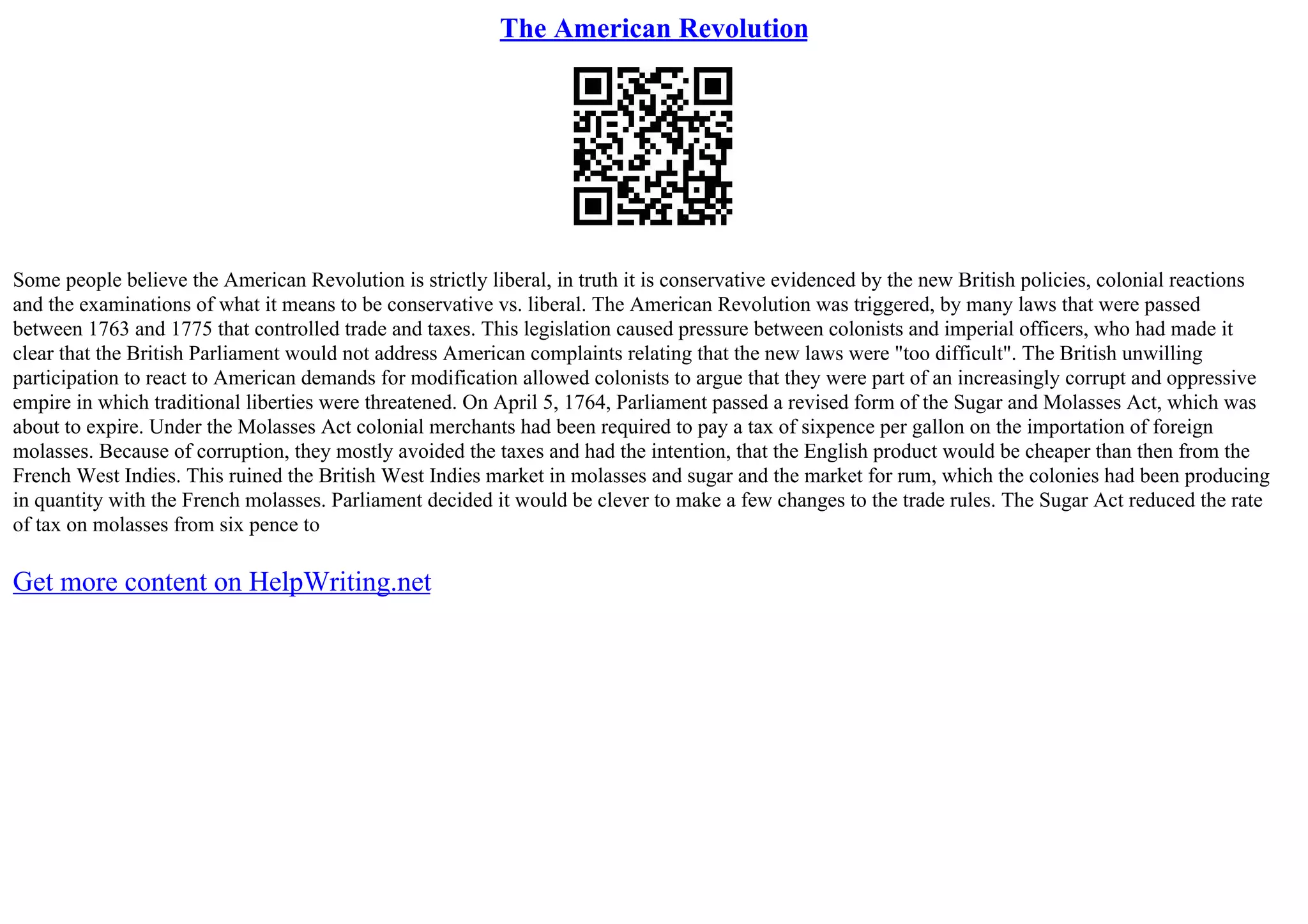 The American Revolution Essay Examples | PDF | Political Issues ...