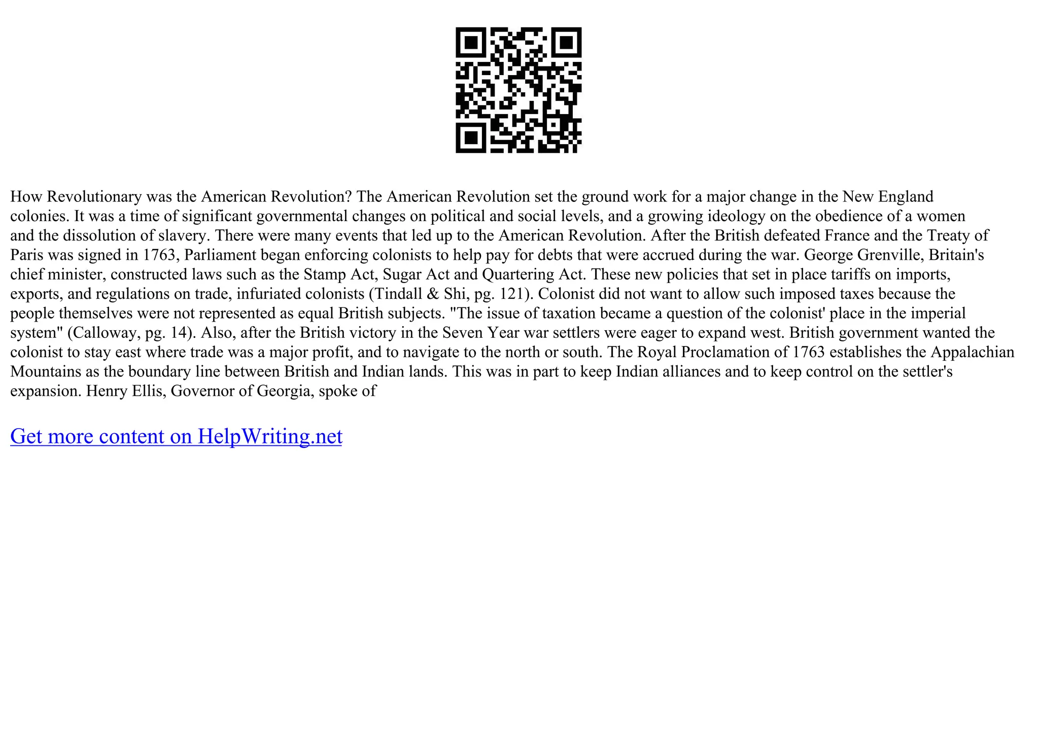 The American Revolution Essay Examples | PDF | Political Issues ...