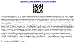 The American Revolution Essay Examples | PDF | Political Issues ...
