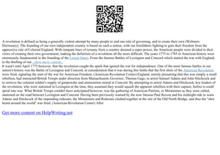 The American Revolution Essay Examples | PDF | Political Issues ...