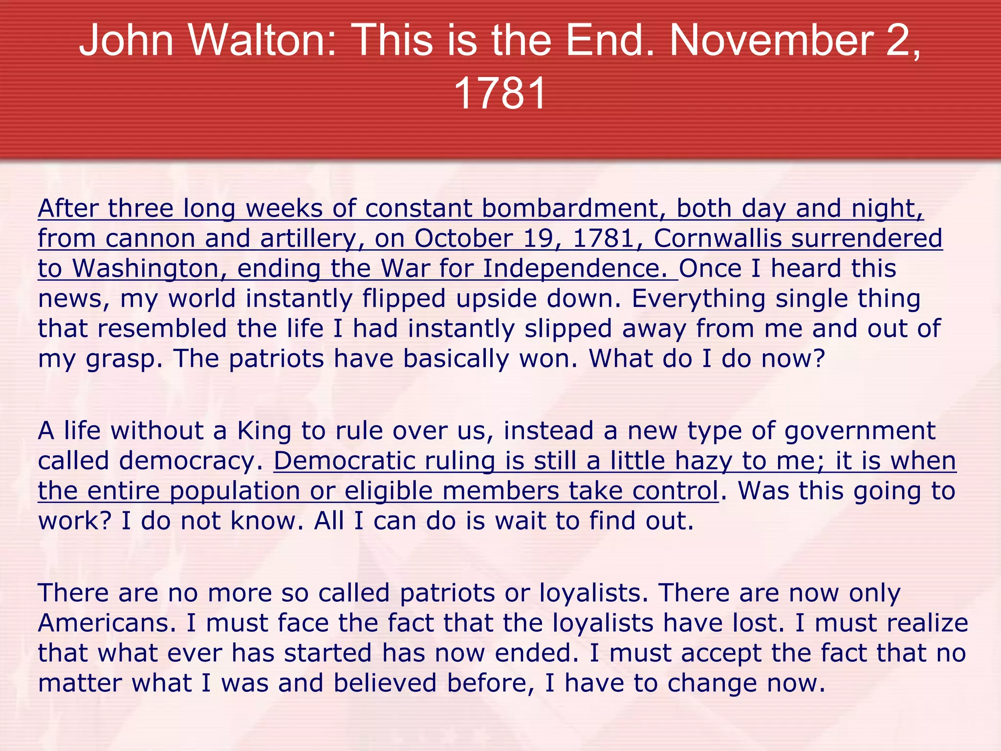The american revolution journal powerpoint | PPTX