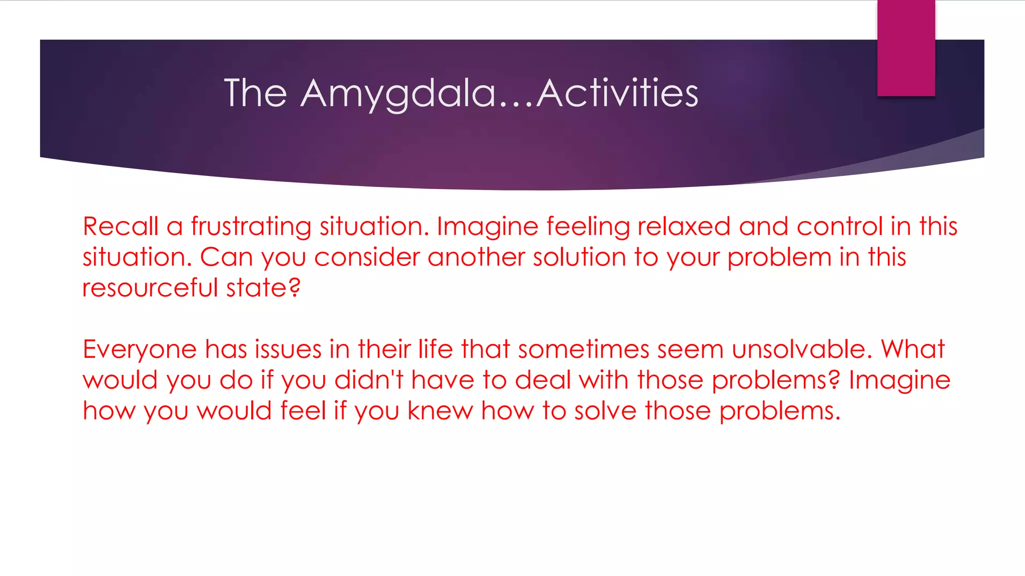 The Amgdala: Using the Body to Control Emotion | PPTX