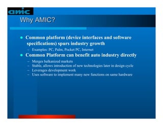 The AMIC Api's - OSGi in an Automotive Platform - E Nelson | PDF ...