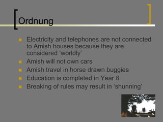 Amish powerpoint - THOP | PPT